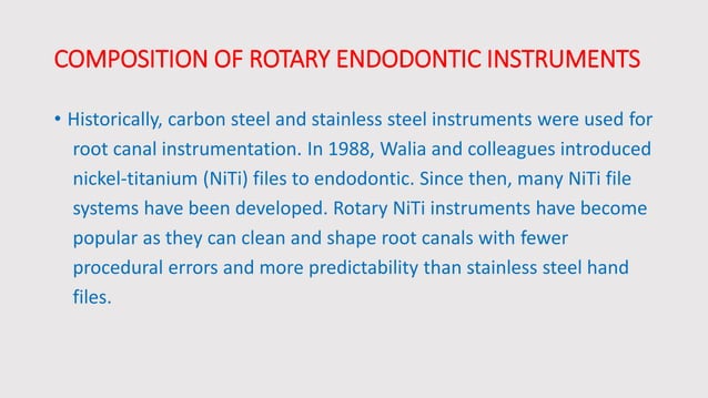 Rotary endodontic instuments basic and divices | PPTX