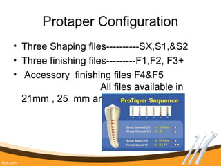 Rotary endodontic system, protaper feachers and techniques | PPT