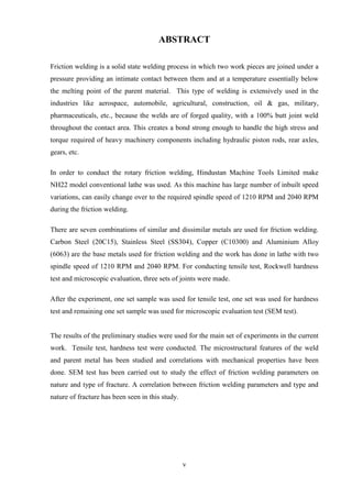 ROTARY FRICTION WELDING BY CONVENTIONAL LATHE - MTECH PROJECT.pdf