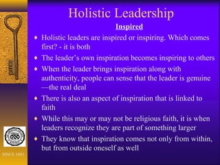 Dr.C.Muthuraja's Presentation on 'Holistic Leadership' | PPT