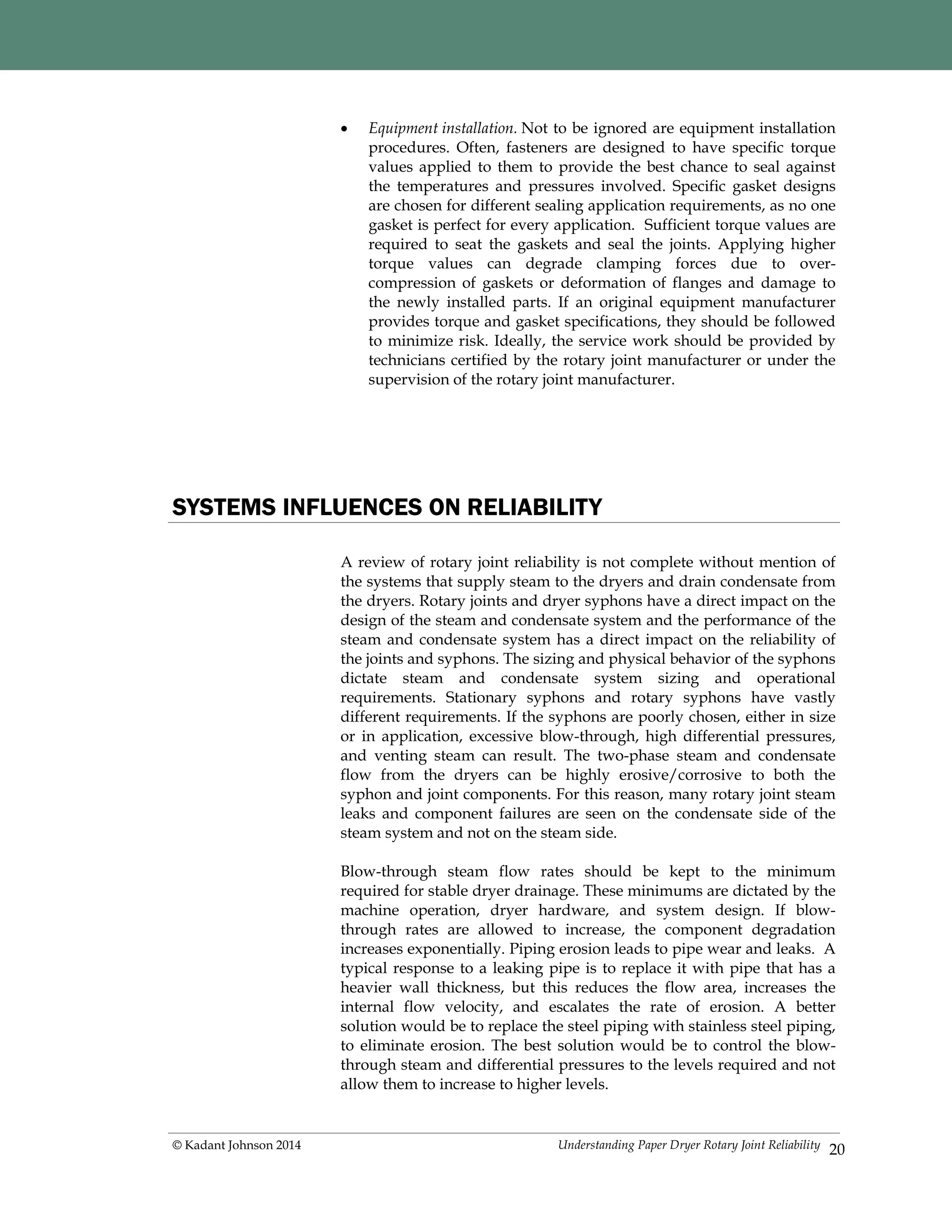 Understanding Paper Dryer Rotary Joint Reliability | PDF