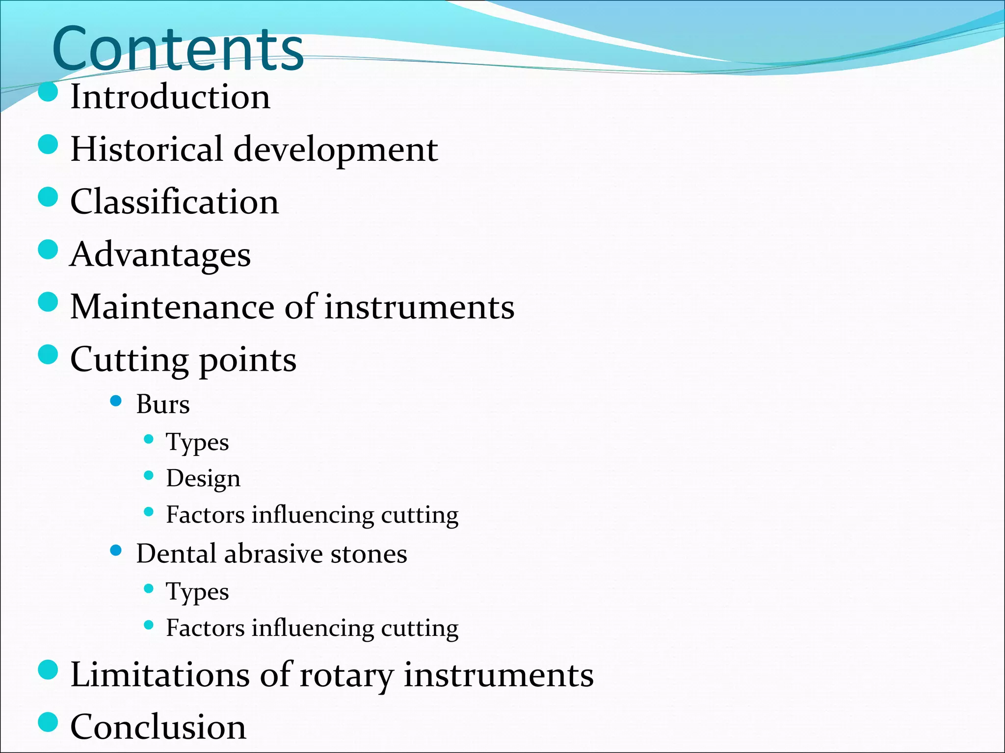 Rotary instruments in operative dentistry | PPT