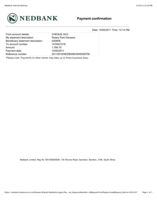 Rotary payment 15 may 2011 | PDF