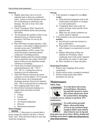 Rotary Screw Compressors - Operating Instructions Manual | PDF