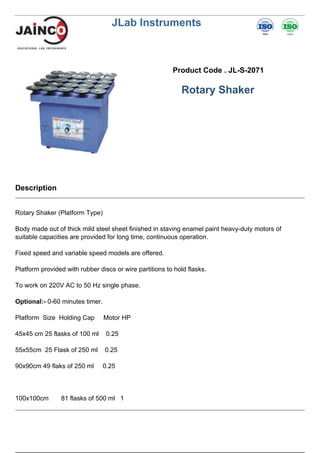 Rotary shaker | PDF