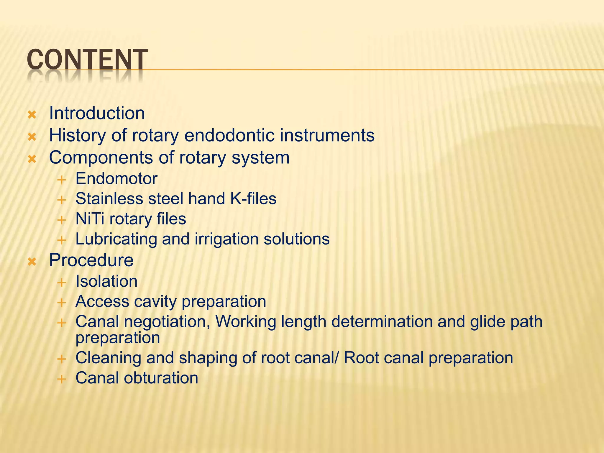 Rotary system in endodontic treatment | PPTX