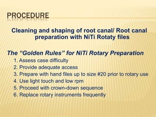 Rotary system in endodontic treatment | PPTX