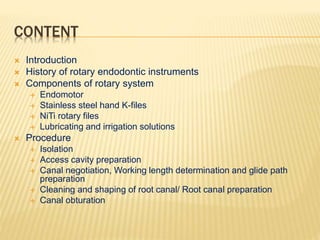 Rotary system in endodontic treatment | PPTX