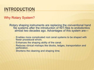 Rotary system in endodontic treatment | PPTX