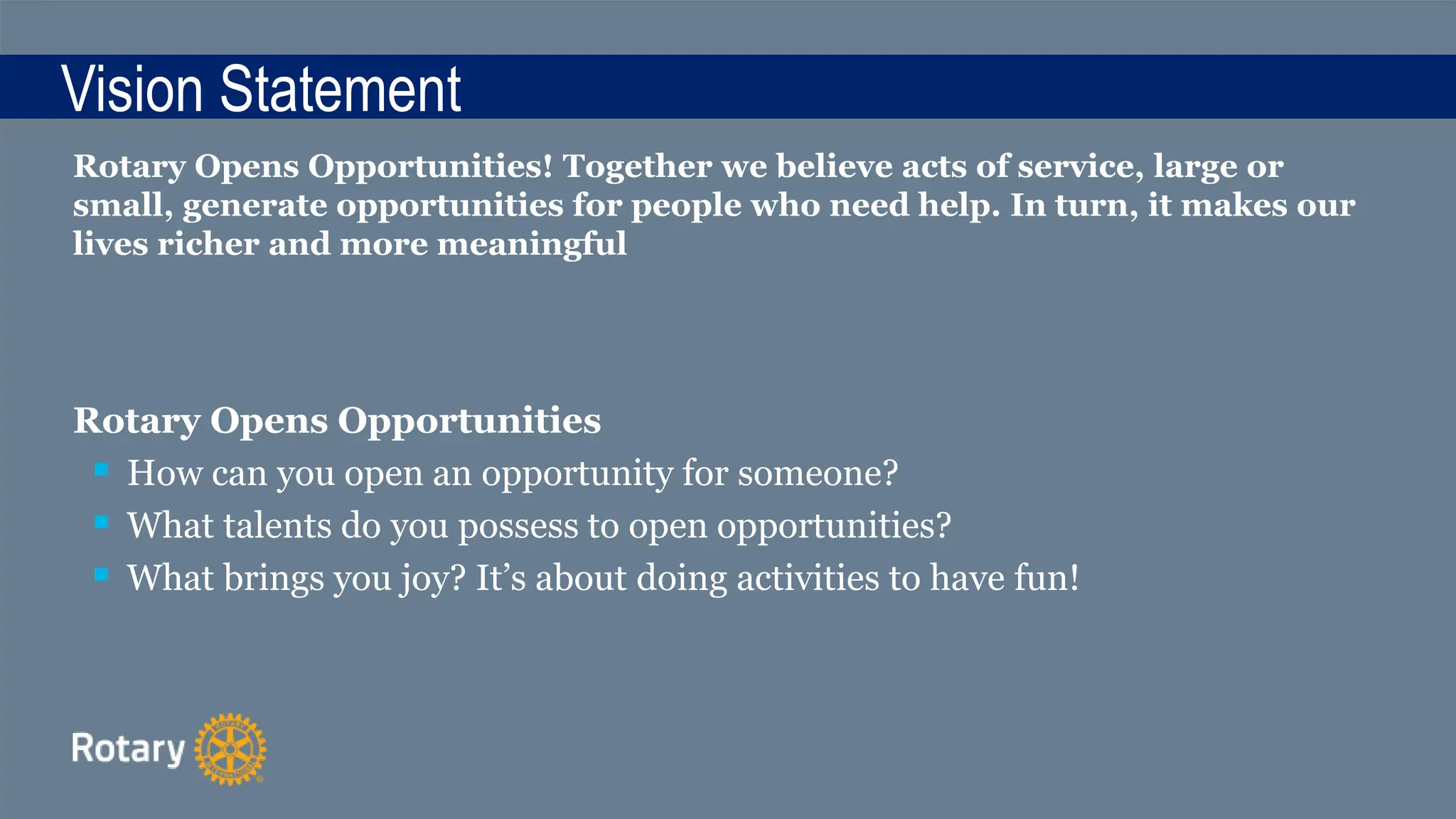 Rotary Vision PPT for the visio of rotary | PPT