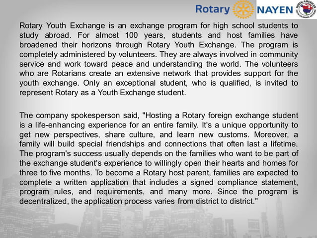 Rotary Youth Exchange Builds Goodwill and Peace around the World | PDF ...