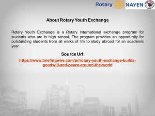 Rotary Youth Exchange Builds Goodwill and Peace around the World | PDF