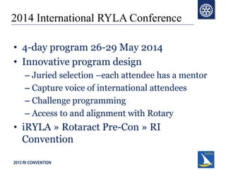 Rotary Youth Leadership Awards -RYLA (Presentation 2 of 2) | PPTX
