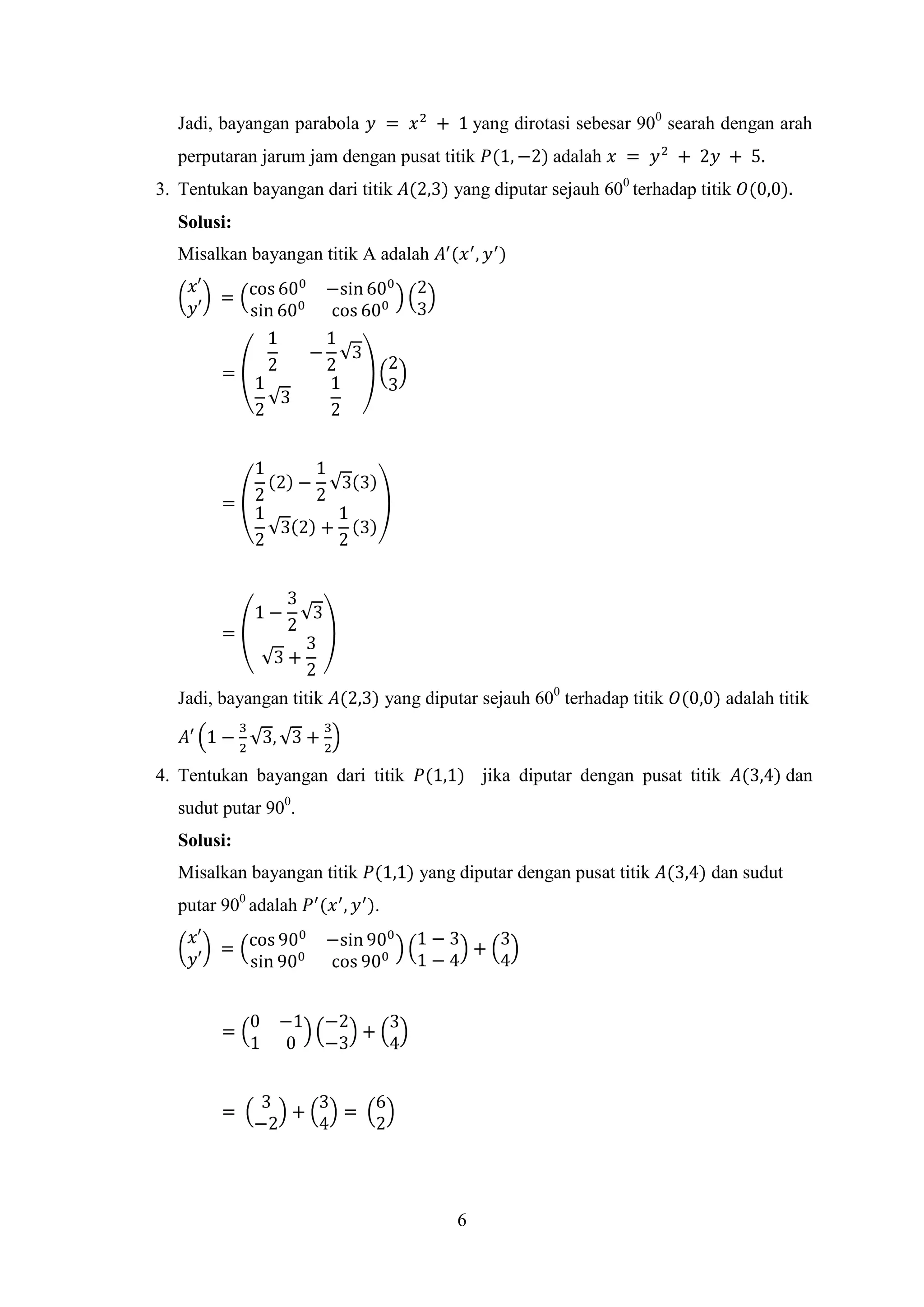 Rotasi Transformasi Geometri | DOCX