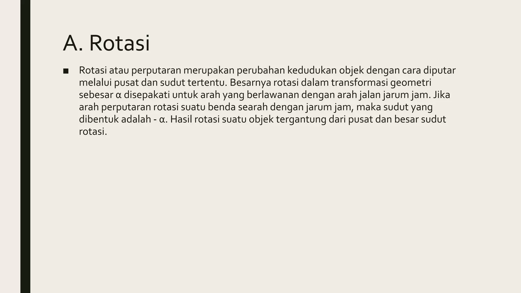 Rotasi-Dilatasi-Refleksi, By Dwito Ghanindra | PPTX