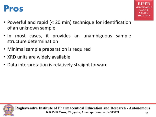 XRD-Rotating Crystal Technique. | PPTX