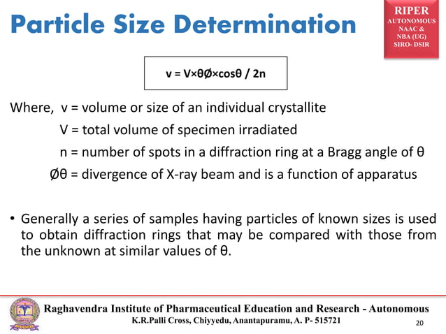XRD-Rotating Crystal Technique. | PPTX