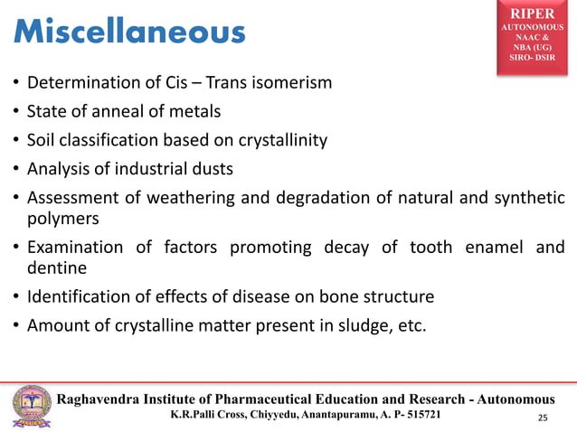 XRD-Rotating Crystal Technique. | PPTX