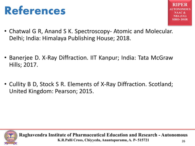 XRD-Rotating Crystal Technique. | PPTX