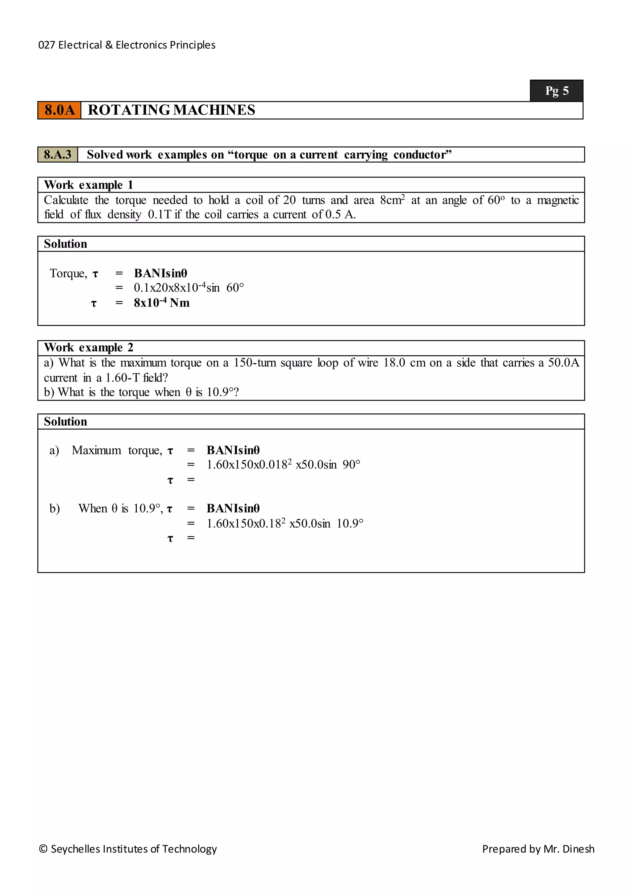 Rotating machines part 1 | DOCX | Physics | Science