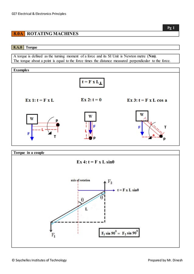 Rotating machines part 1 | DOCX | Physics | Science