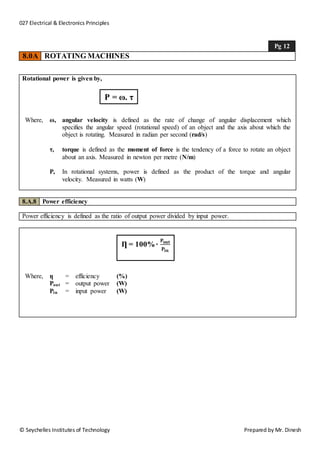 Rotating machines part 1 | DOCX | Physics | Science
