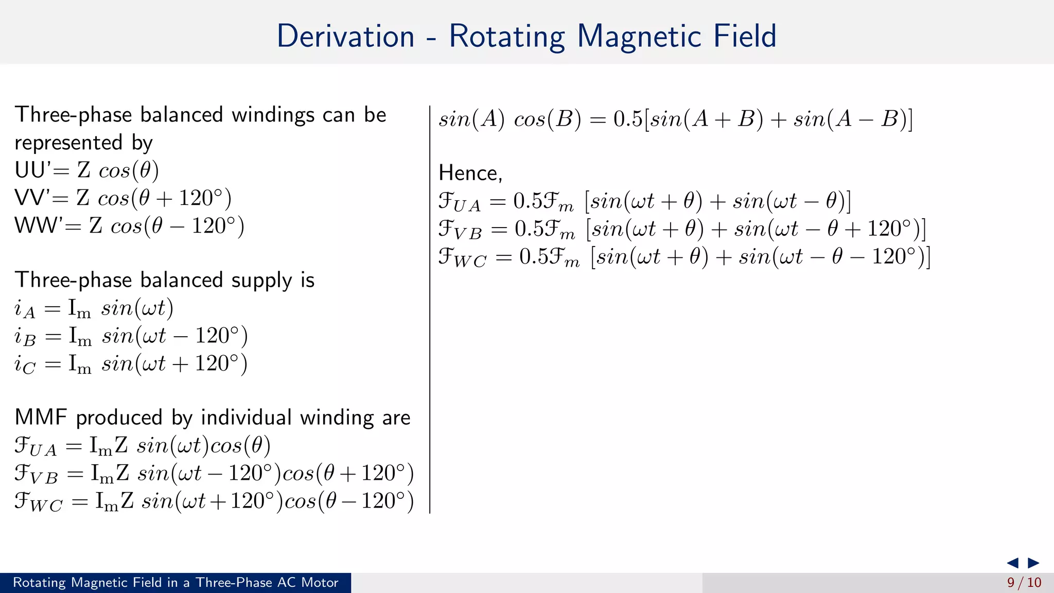 Rotating Magnetic Field in a Three-Phase AC Motor | PDF
