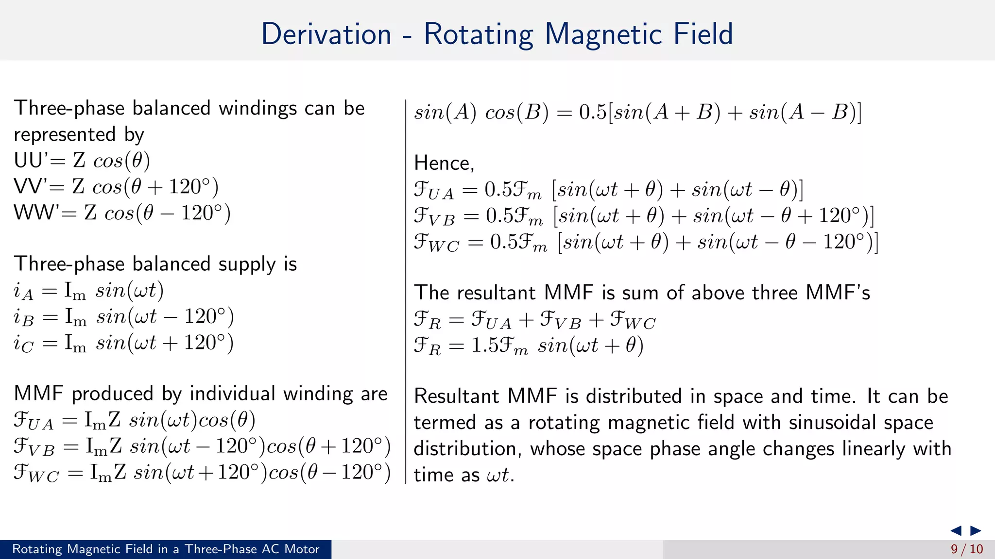 Rotating Magnetic Field in a Three-Phase AC Motor | PDF