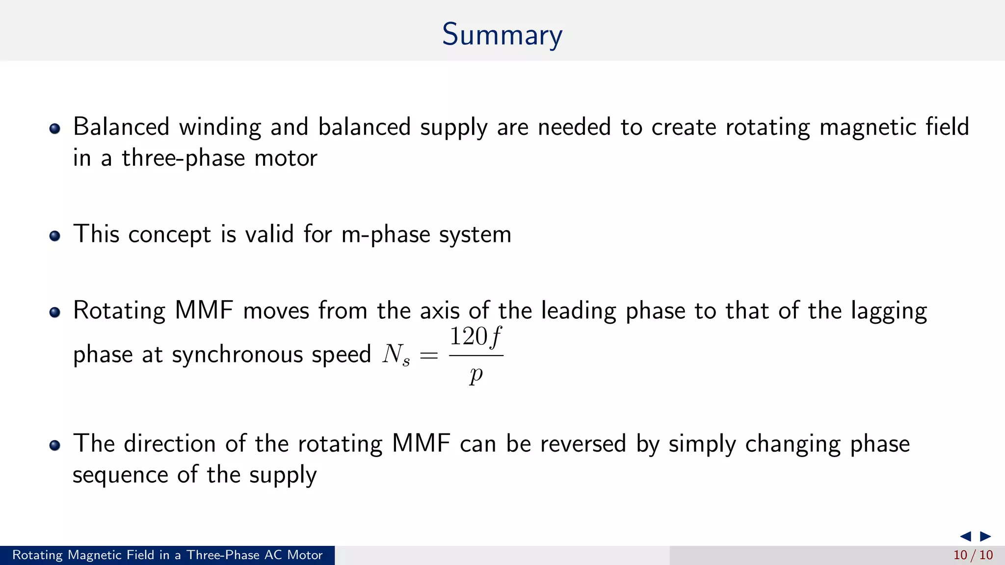 Rotating Magnetic Field in a Three-Phase AC Motor | PDF