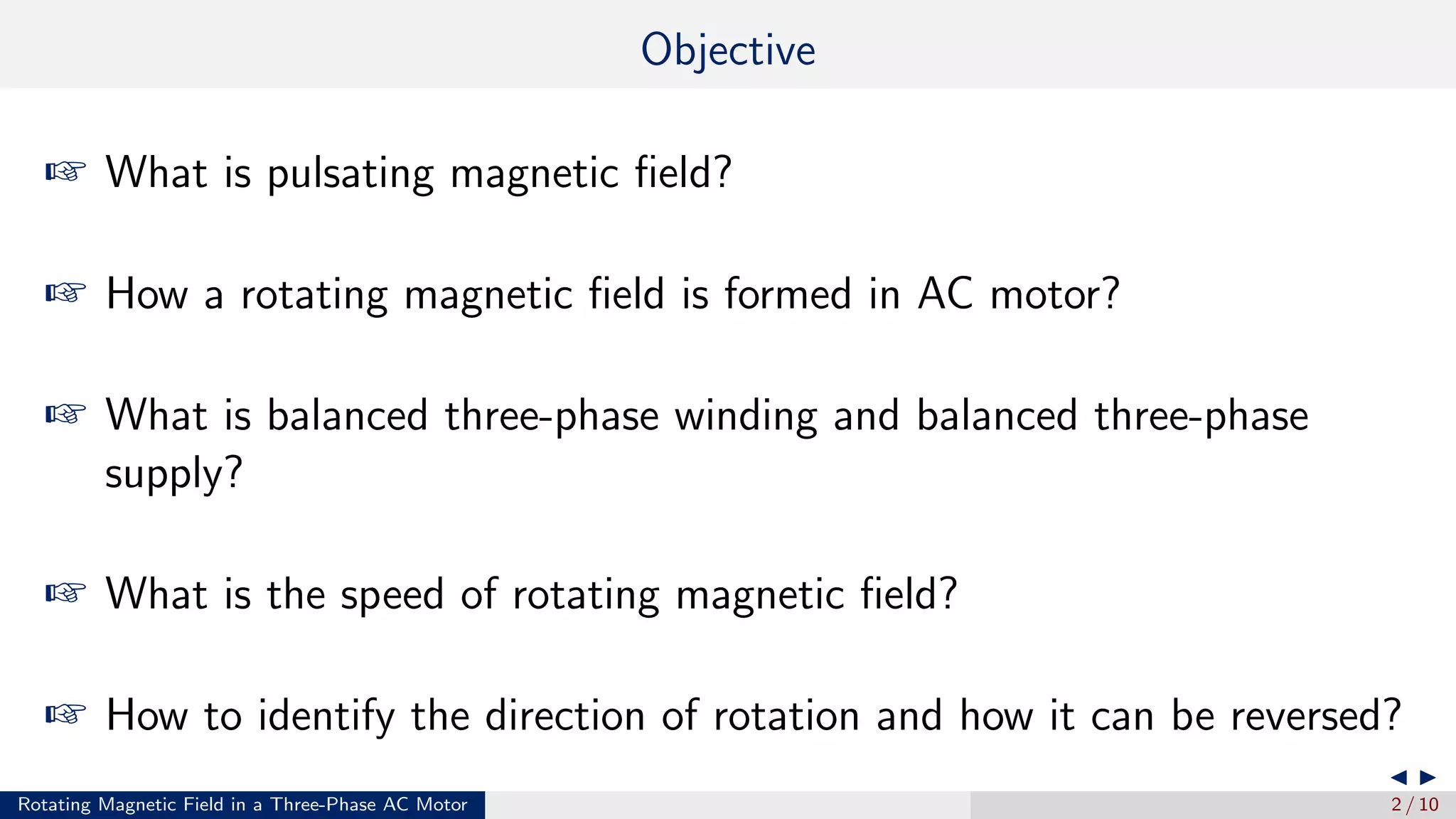 Rotating Magnetic Field in a Three-Phase AC Motor | PDF