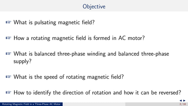 Rotating Magnetic Field in a Three-Phase AC Motor | PDF