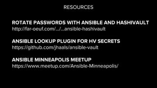 Rotating Passwords With Ansible and HashiVault | PDF