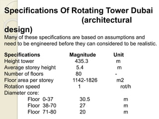 Rotating tower ( Dynamic Architecture) with Structural design aspect | PPTX