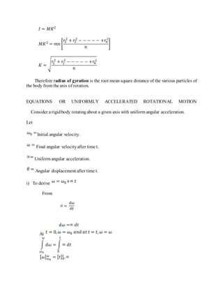 ROTATION OF RIGID BODIES | DOCX