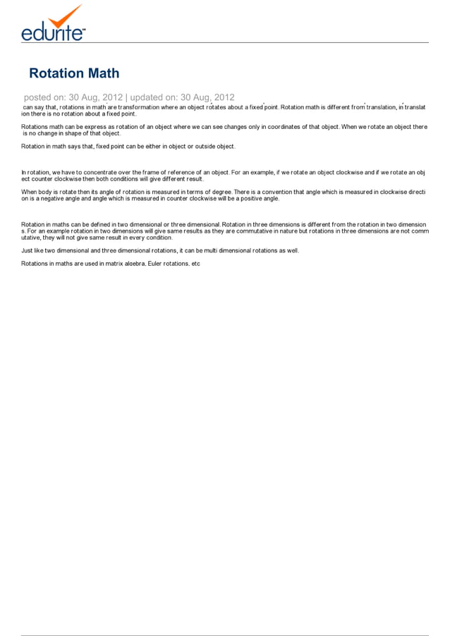 Rotation Math | PDF