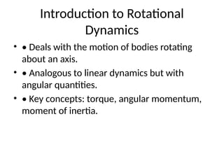 rotational dynamics xii science state board | PPTX