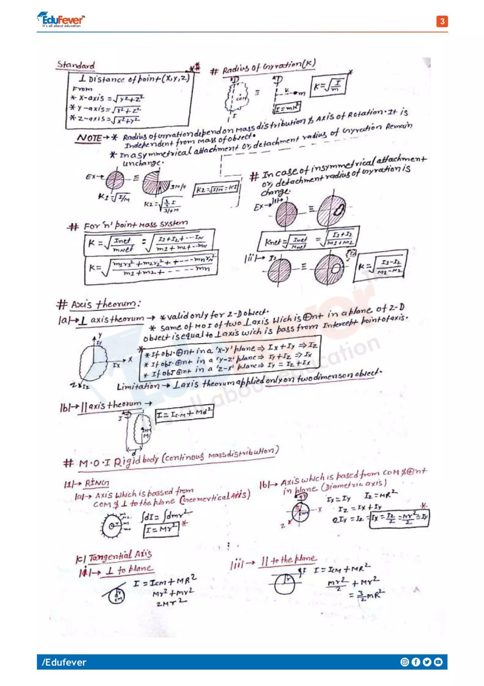 Rotational Dynamics - Physics Handwritten Notes | PDF