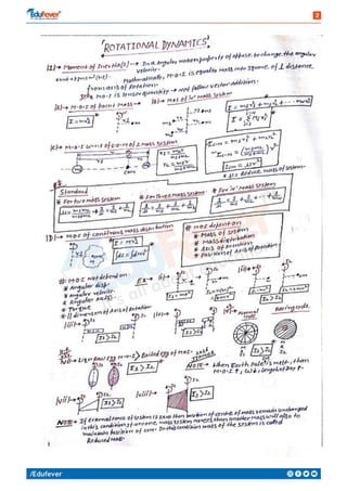 Rotational Dynamics - Physics Handwritten Notes | PDF