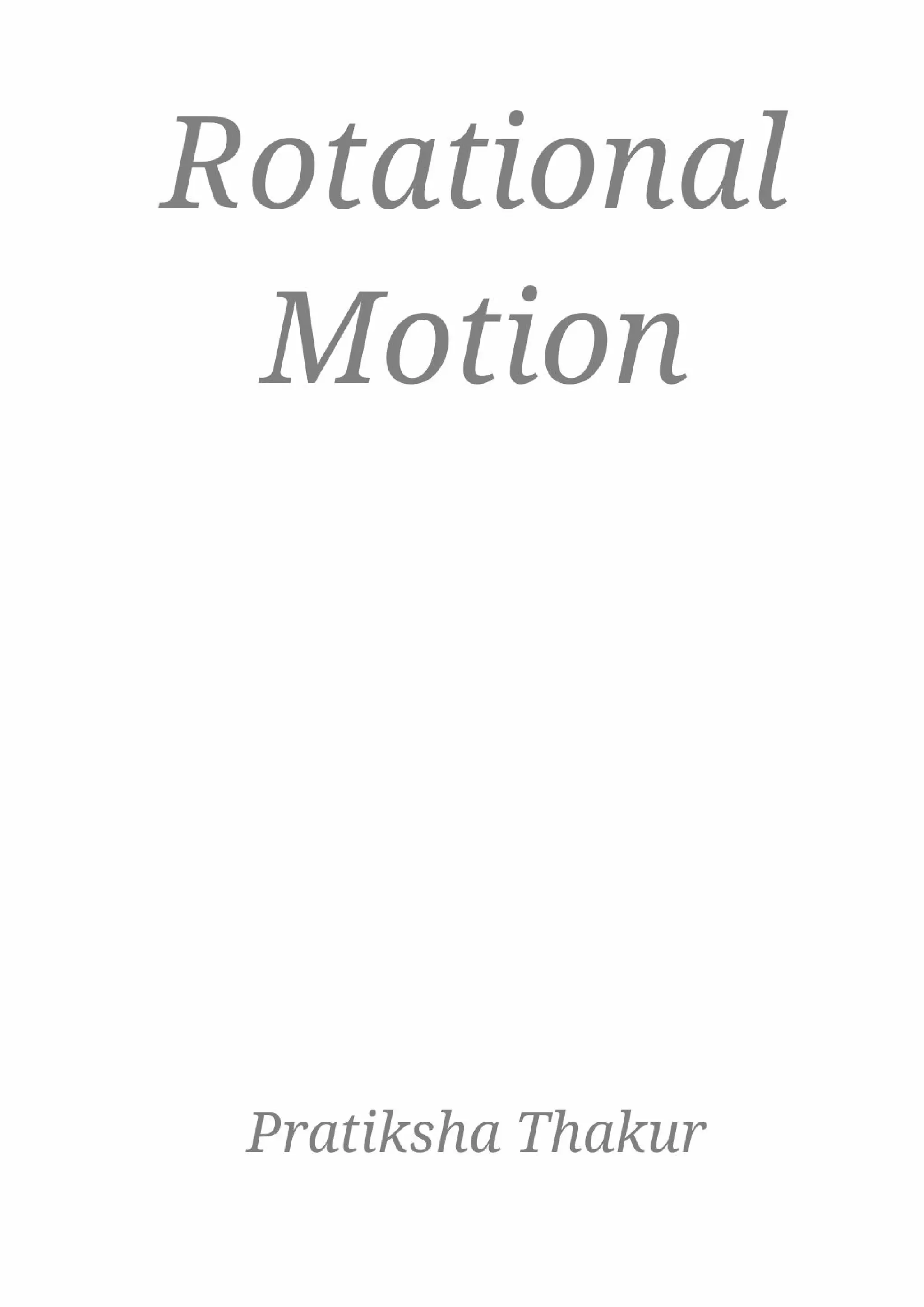 Rotational Motion | PDF