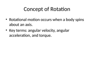 An Introduction to Rotational Motion and Dynamics | PPTX