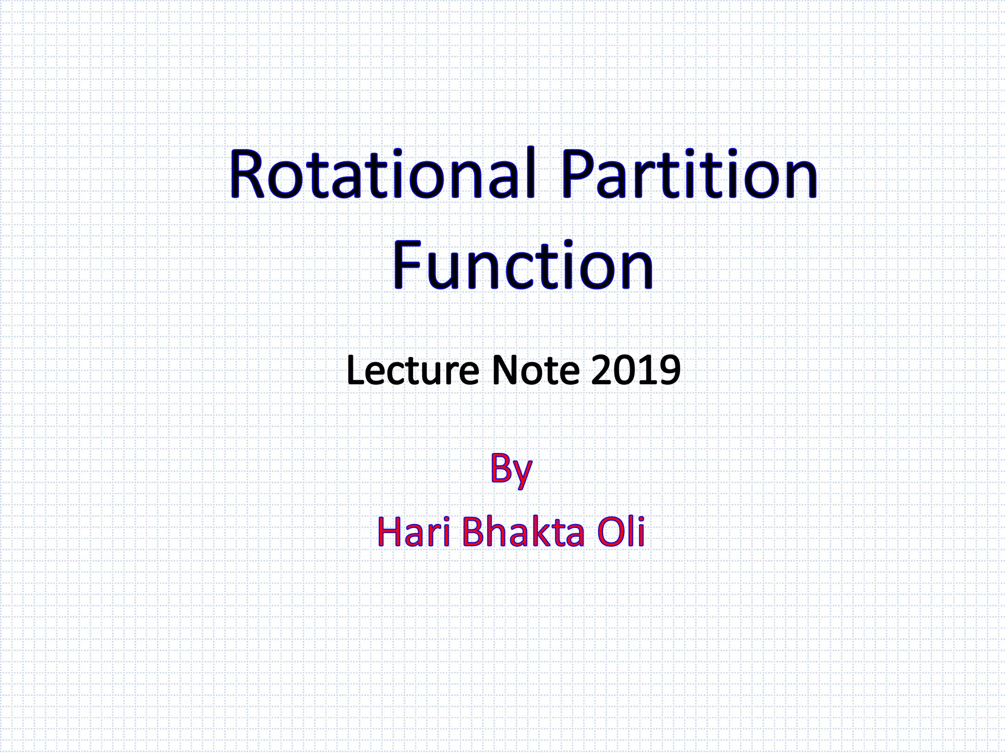 Rotational Partition Function Ppt