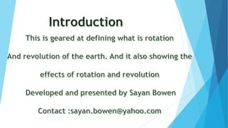 Rotation and revolution | PPTX