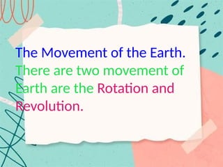 rotation and revolution.pptx class 5 education | PPTX
