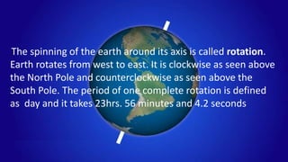 Rotation and revolution of earth | PPTX | Geography | Science