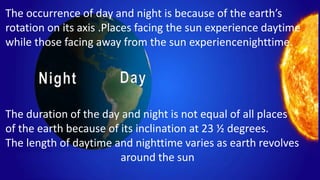 Rotation and revolution of earth | PPTX