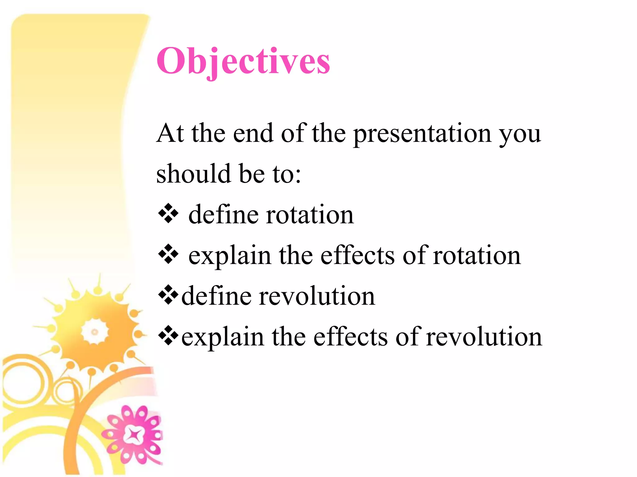 Rotation and revolution powerpoint | PPTX