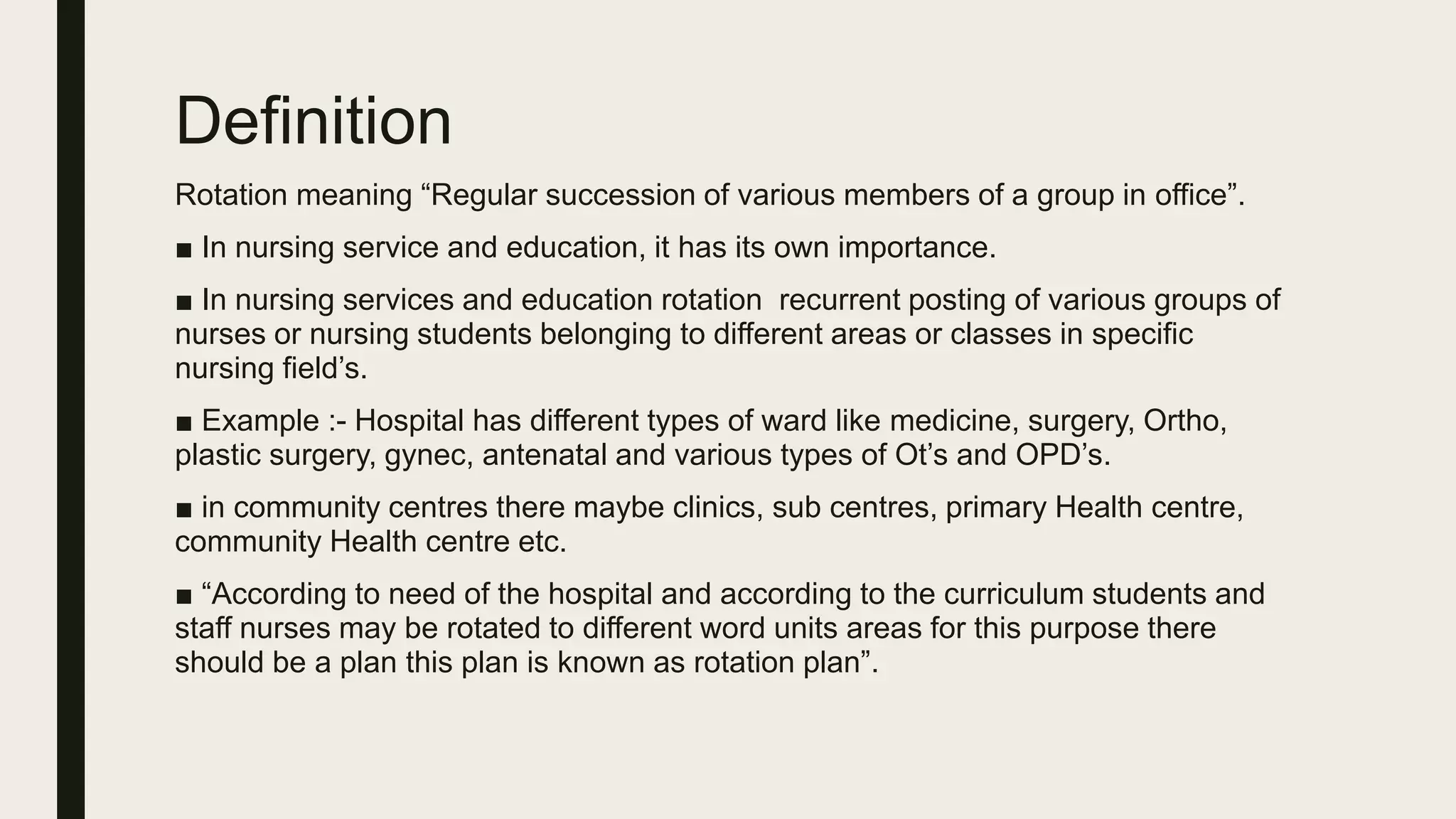 Rotation plan | PPTX