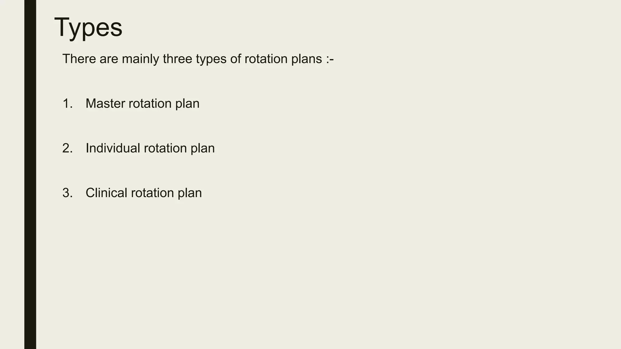 Rotation plan | PPTX | Education
