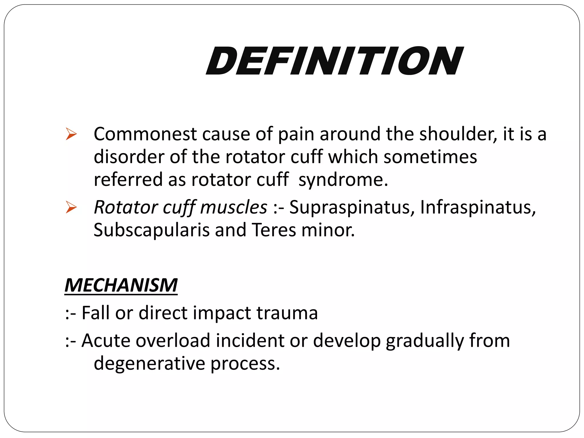 Rotator cuff injuries | PPTX