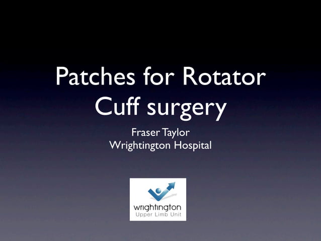 Rotator cuff patches literature review 2012 - fraser taylor | KEY